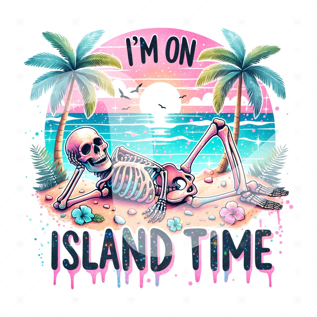 Island Time Sublimation Design, Tropical Tshirt DTF Transfer File ...