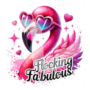 Flocking Fabulous PNG, Funny Flamingo Clipart, Summer T-shirt ...