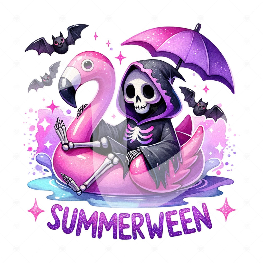 Cute Summerween Clipart, Spooky Summer Halloween Sublimation Design ...