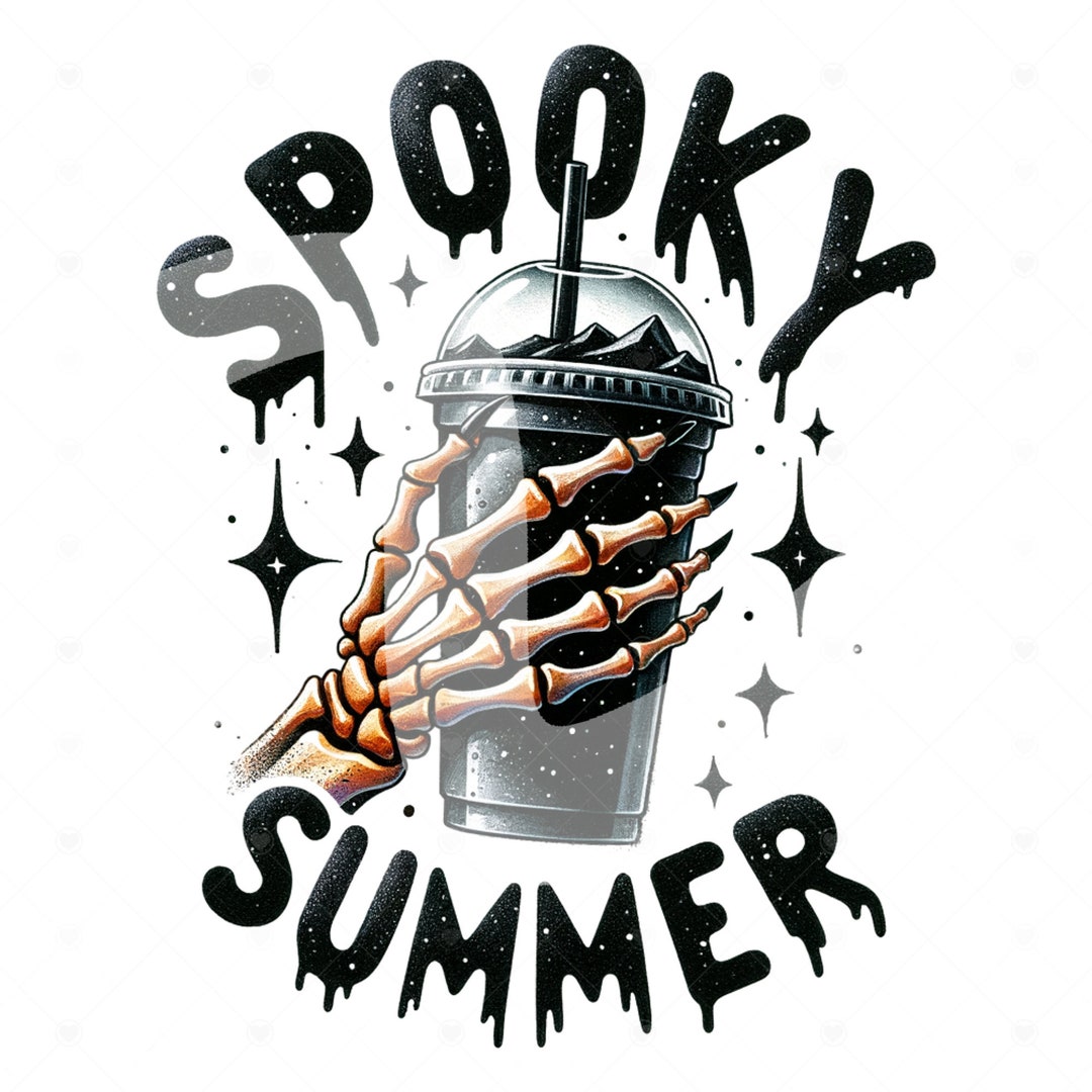 Spooky Summer PNG, Summer Vibes Skeleton Clipart, Pastel Goth PNG ...