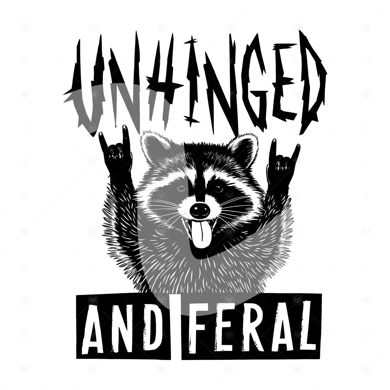 Funny Raccoon PNG: Unhinged Feral Rock N Roll (digital Download) - Etsy