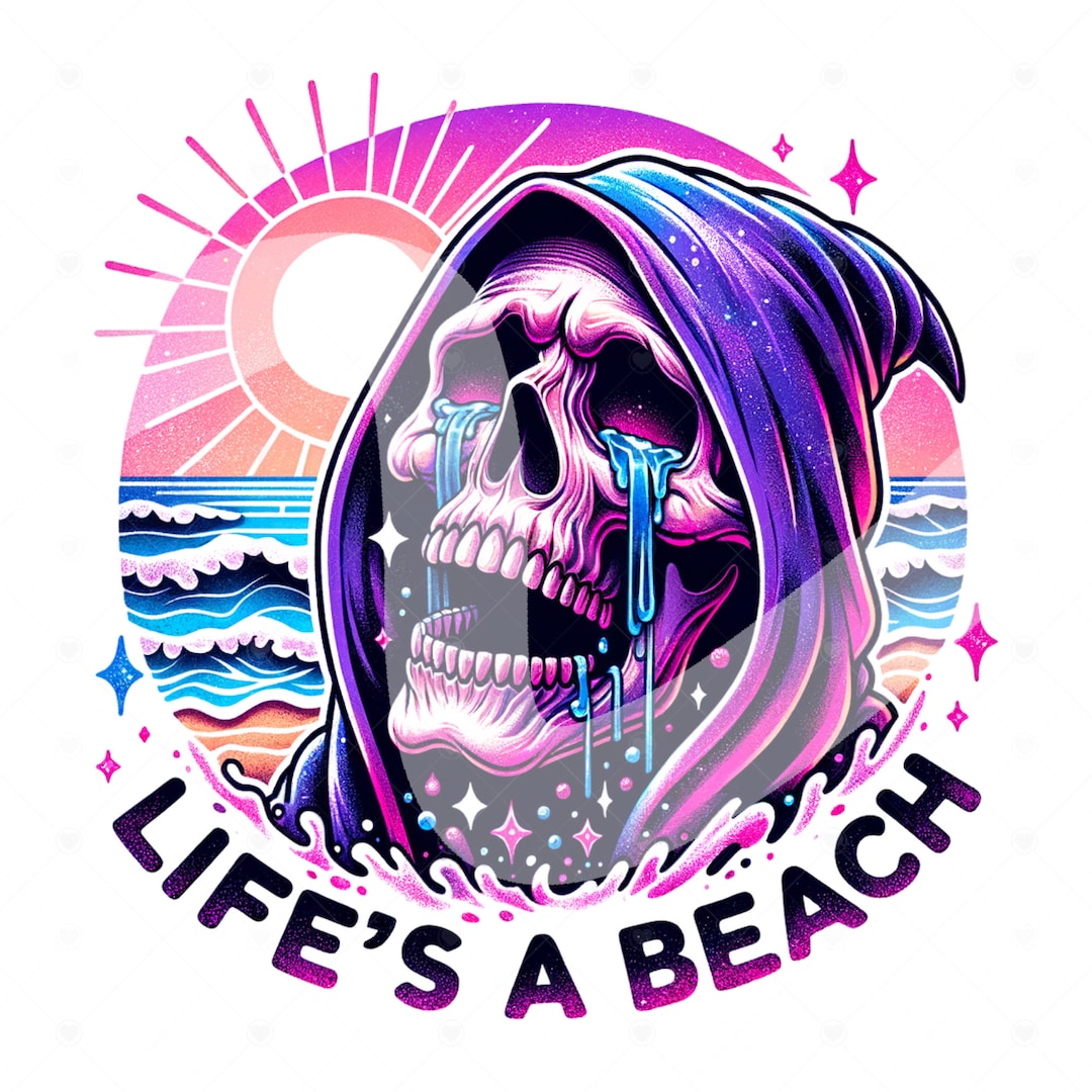 Life's a Beach Grim Reaper PNG, Crying Grim Reaper Clipart, Snarky ...