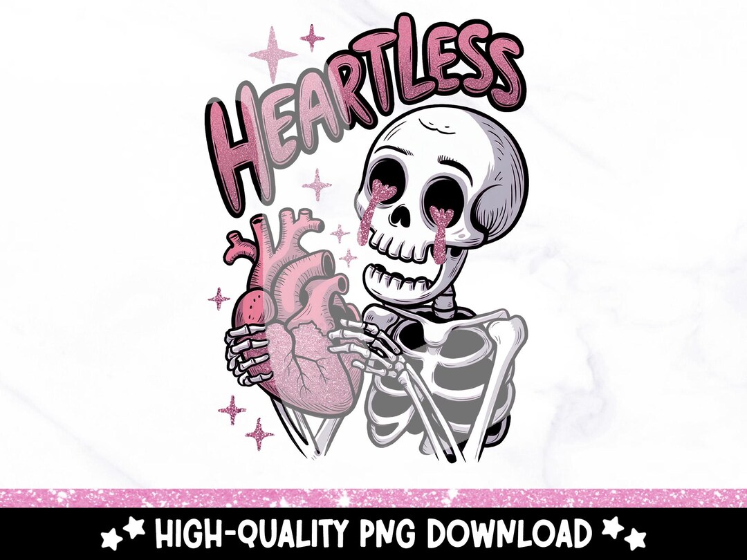 Heartless Skeleton PNG: Snarky Anti-valentine Clipart (digital Download ...