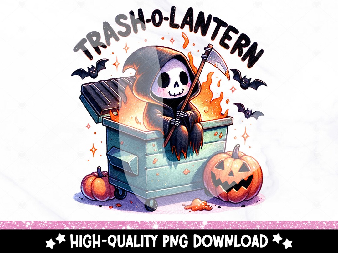 Halloween Dumpster Fire Skeleton PNG: Snarky Clipart (digital Download ...