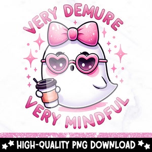 Very Demure Ghost PNG, Very Mindful Very Cutesy Clipart, Trendy Funny ...