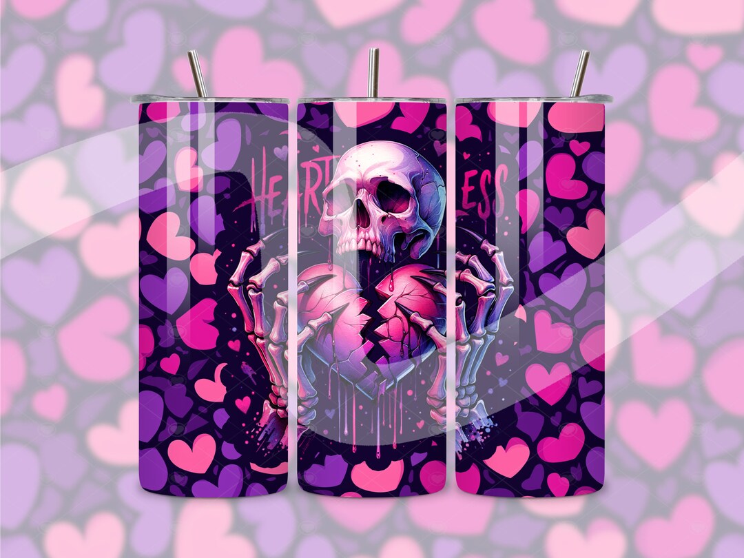 Heartless Skeleton Tumbler Wrap: Snarky Anti-valentine PNG (digital ...