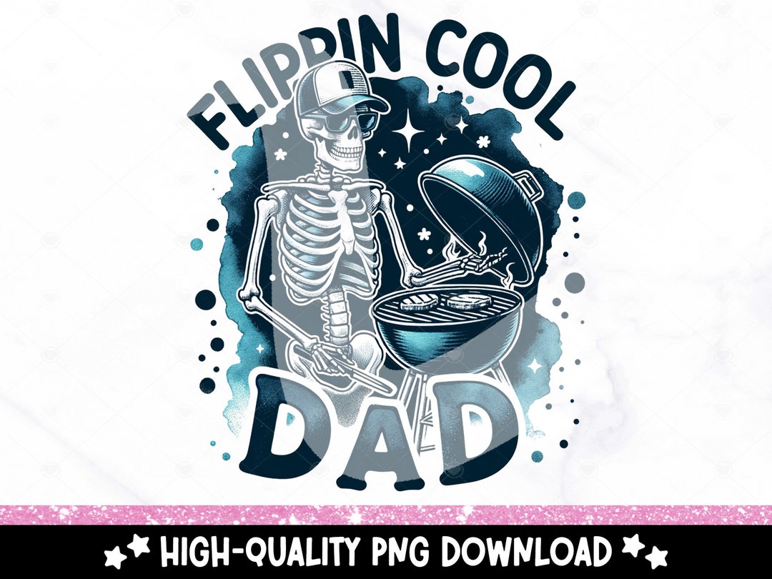 Funny Skeleton Dad PNG: Retro Fathers Day Sublimation Design (digital ...