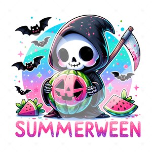 Cute Summerween Clipart, Spooky Summer Halloween Sublimation Design ...