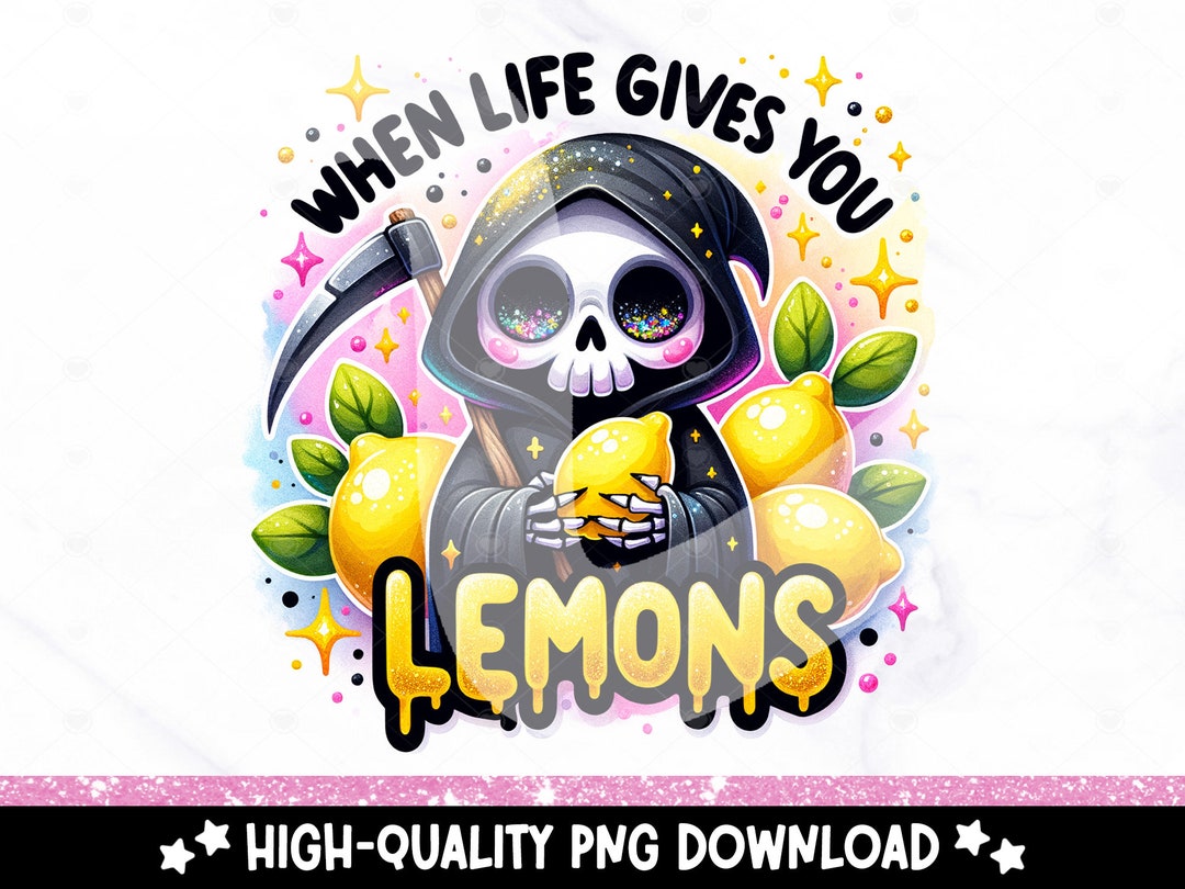 Funny Skeleton Lemon PNG: Spooky Summer Clipart (digital Download) - Etsy
