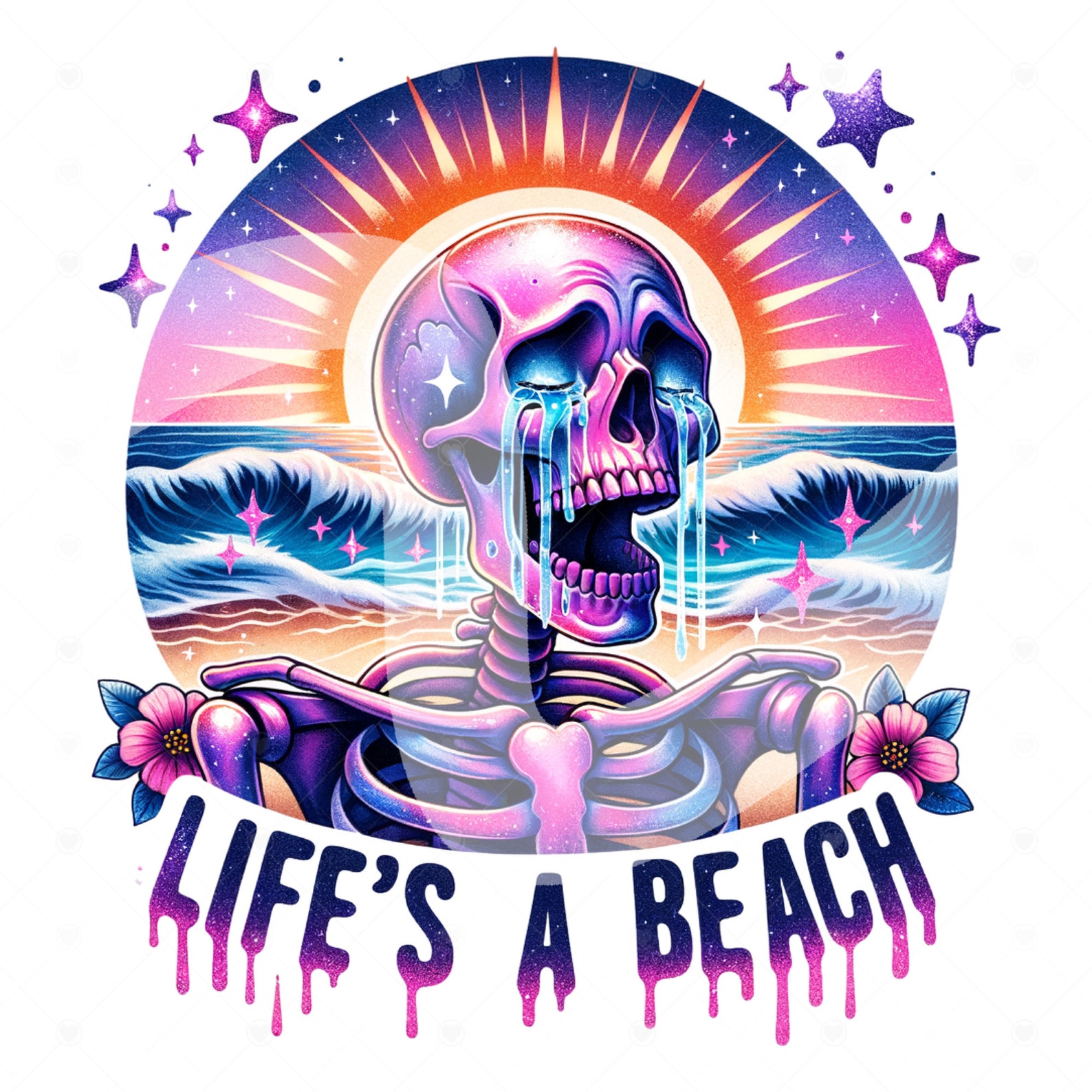 Sad Summer Skeleton PNG: Beach Vacation Clipart (digital Download) - Etsy