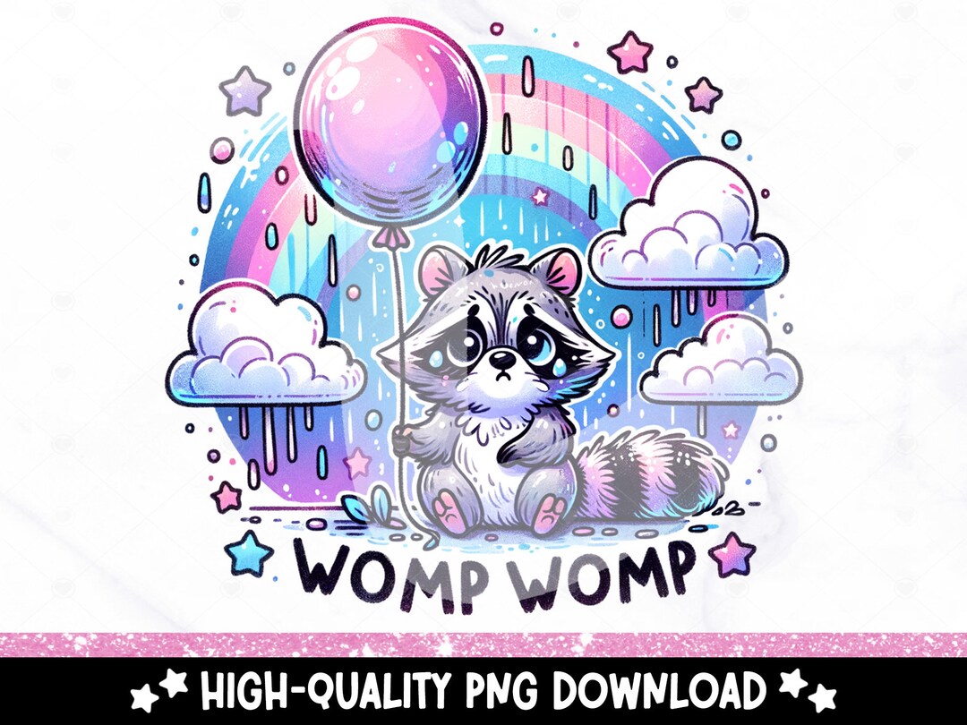Sad Raccoon PNG: Womp Womp Clipart, Mental Health Design (digital ...