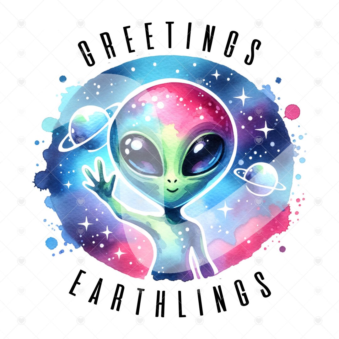 Cute Alien Clipart, Greetings Earthlings PNG, Funny Alien PNG, Alien ...
