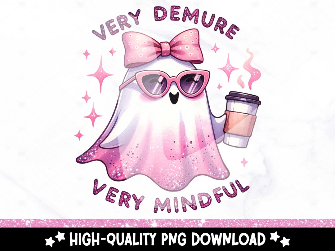 Very Demure Ghost PNG, Very Mindful Very Cutesy Clipart, Trendy Funny ...