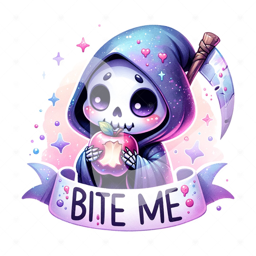 Funny Bite Me PNG, Sarcastic Skeleton Sublimation Design, Witchy Skull ...