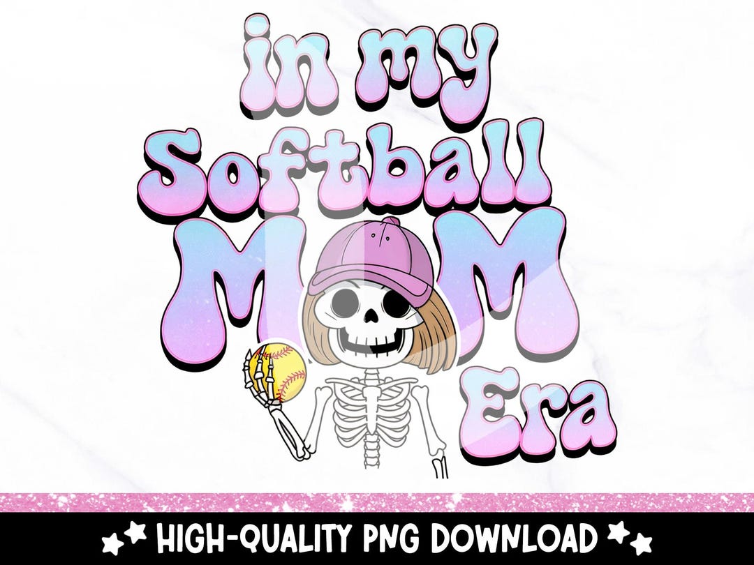 Softball Mom Era PNG: Spooky Skeleton Clipart (digital Download) - Etsy