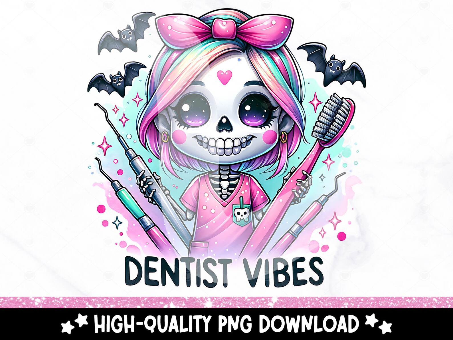 Skeleton Dentist PNG: Dental Hygienist Clipart (digital Download) - Etsy
