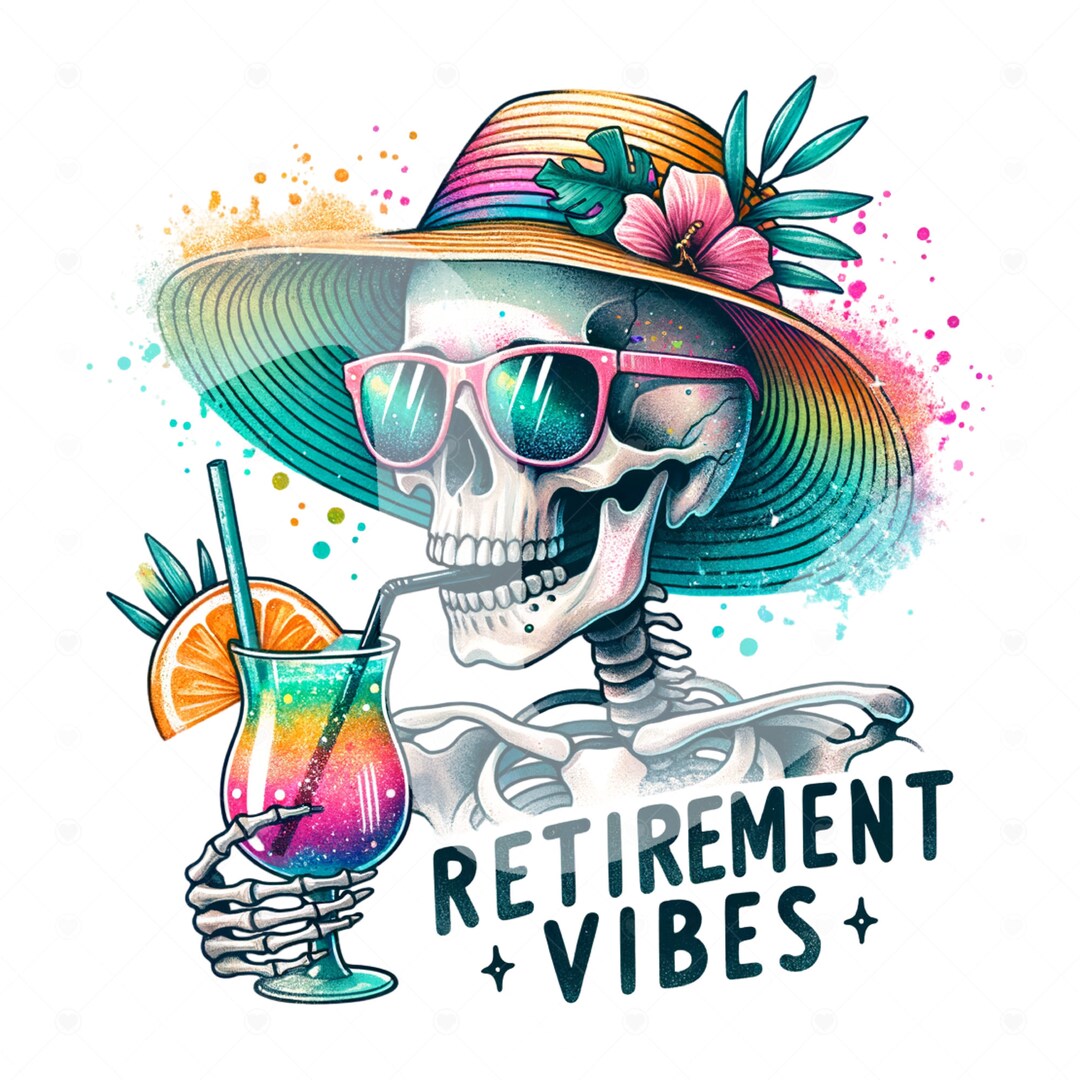 Retirement Vibes Sublimation Design, Tropical Tshirt DTF Transfer File ...