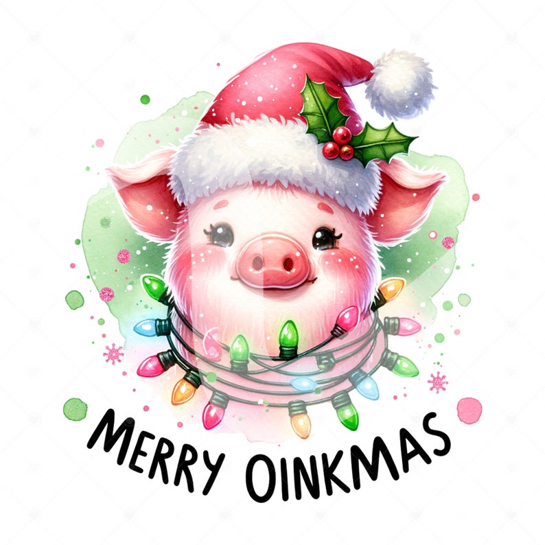 Funny Christmas Pig PNG: Merry Oinkmas Clipart (digital Download) - Etsy