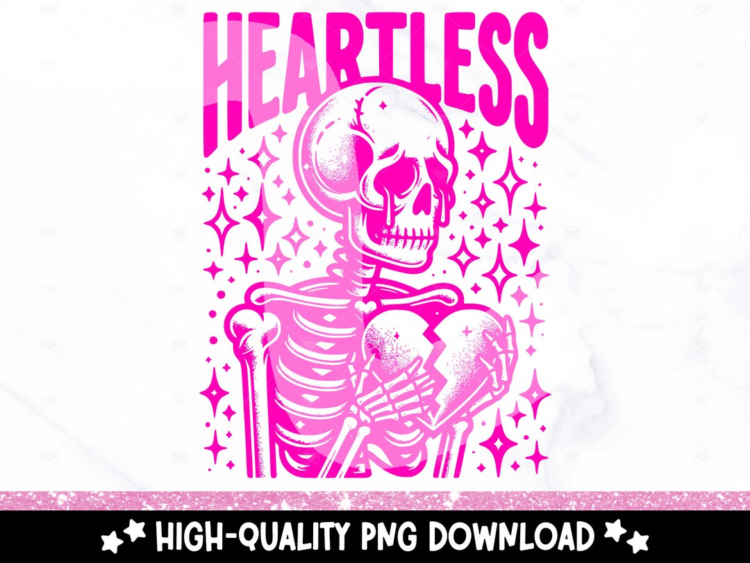 Heartless Skeleton PNG: Retro Anti Valentines Clipart (digital Download ...