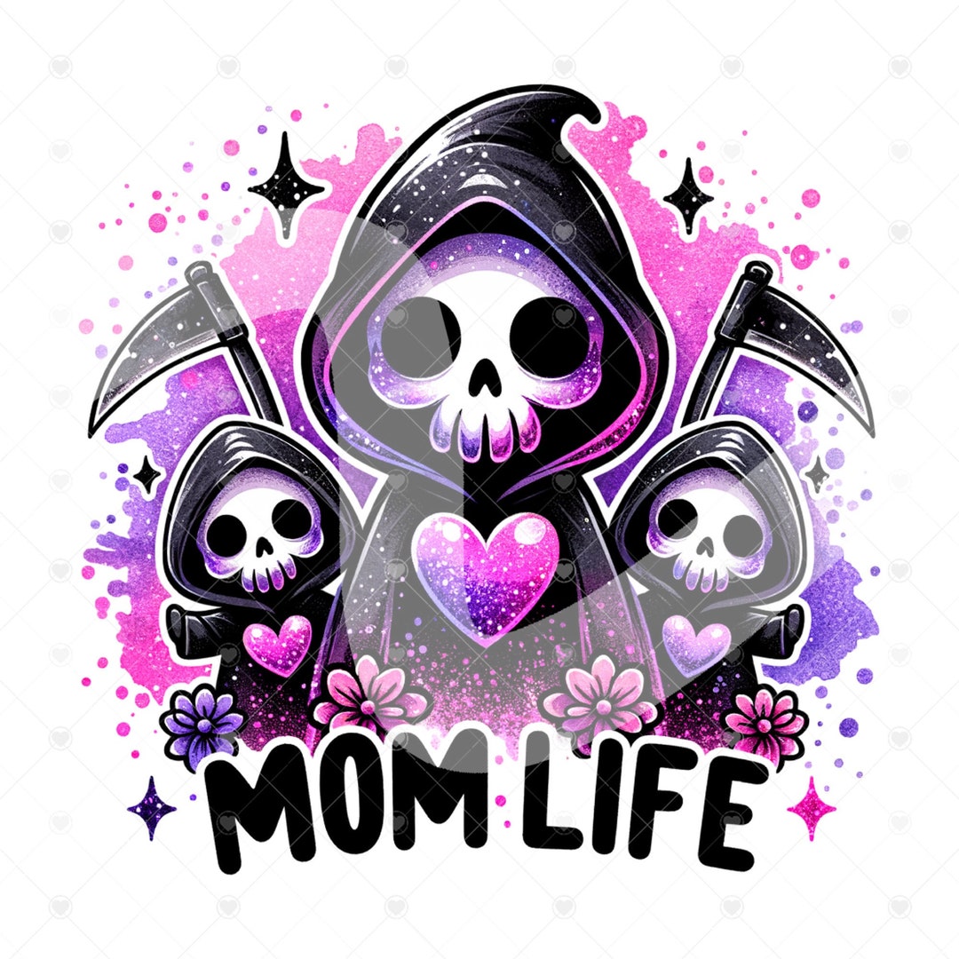 Funny Mom Life Grim Reaper Skeleton PNG Clipart (digital Download) - Etsy