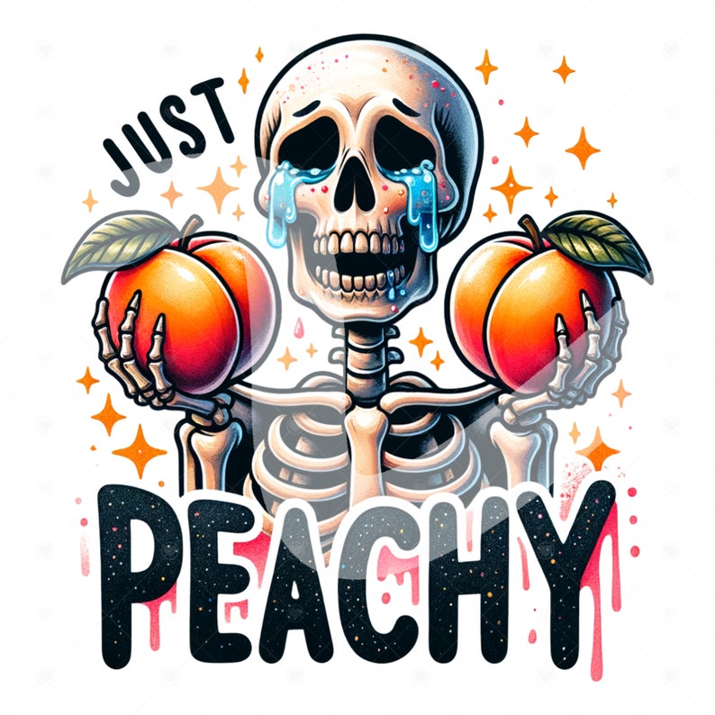 Just Peachy Skeleton PNG: Spooky Summer Clipart (digital Download) - Etsy