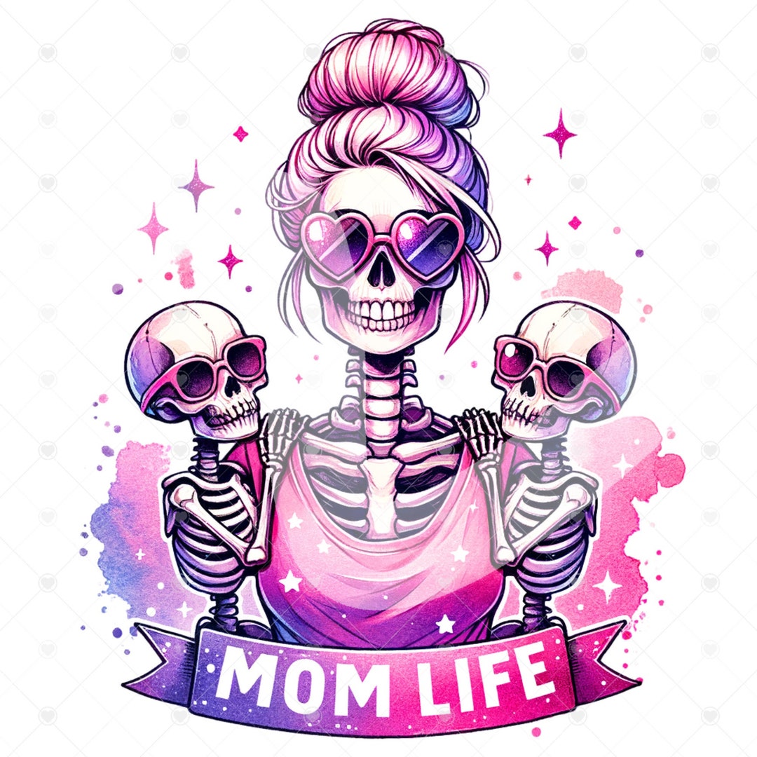 Mom Life PNG, Skeleton Mom Clipart, Mama Leopard Skull Png Sublimation ...