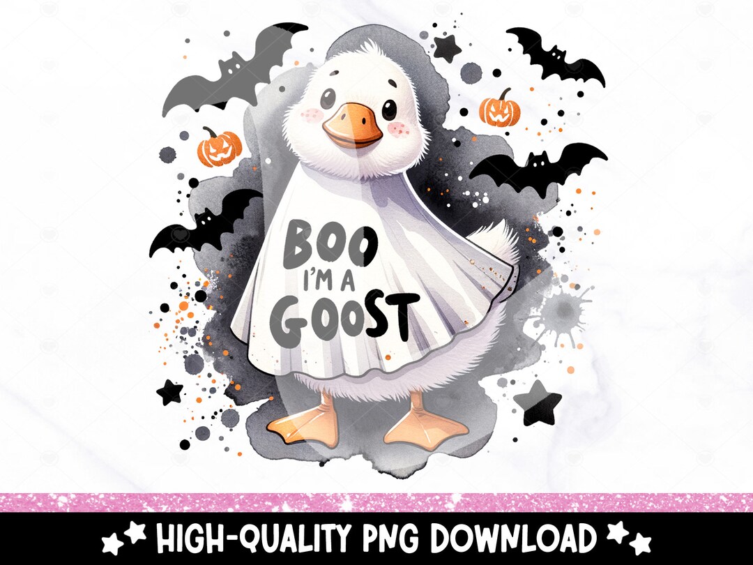 Funny Halloween Goose PNG, Boo I'm A Goost Clipart, Ghost Goose ...