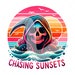 Chasing Sunsets Skeleton PNG, Retro Summer Skeleton Clipart, Beach ...