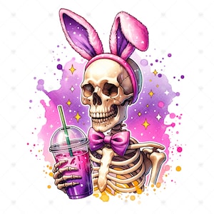 Easter Skeleton Clipart, Coffee Addict Png, Snarky Skeleton Png ...