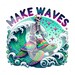 Make Waves PNG, Funny Turtle Clipart, Snarky Skeleton Sublimation ...