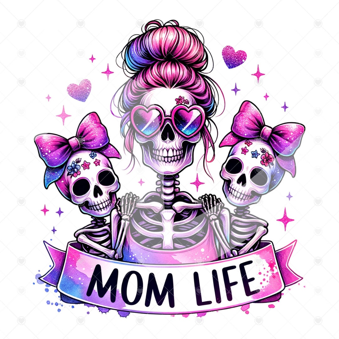 Mom Life PNG, Skeleton Mom Clipart, Mama Leopard Skull Png Sublimation ...