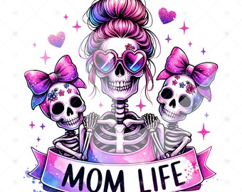 Mom Life PNG, Skeleton Mom Clipart, Mama Leopard Skull Png Sublimation ...