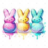 Easter Five Bunnies, Peeps SVG-PNG-DXF Digital Download, Easter Clipart ...