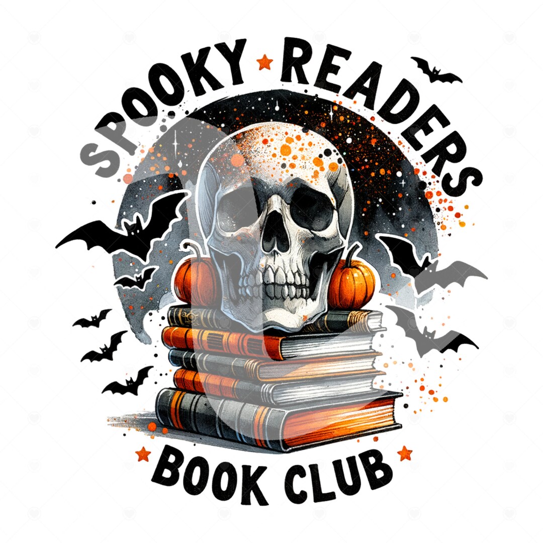 Spooky Readers Book Club PNG, Book Reader Clipart, Halloween Skull ...