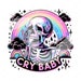 Cry Baby PNG, Crying Skeleton Clipart, Sad Snarky Skellie Sublimation ...