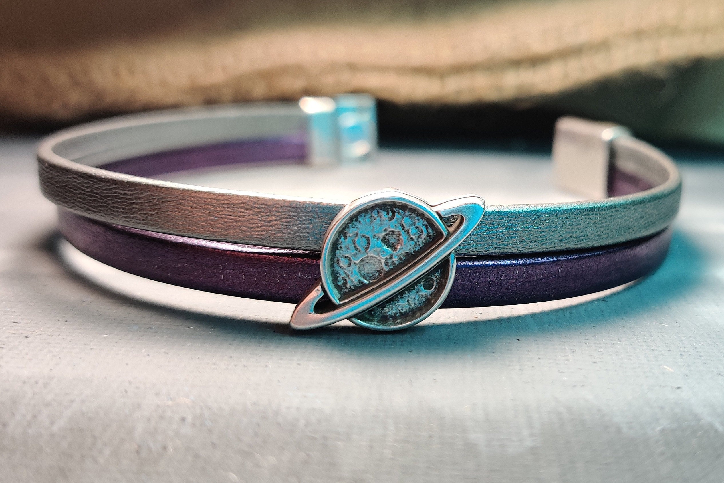 Space Travel Leather Bracelet Rocket Bracelet Celestial - Etsy