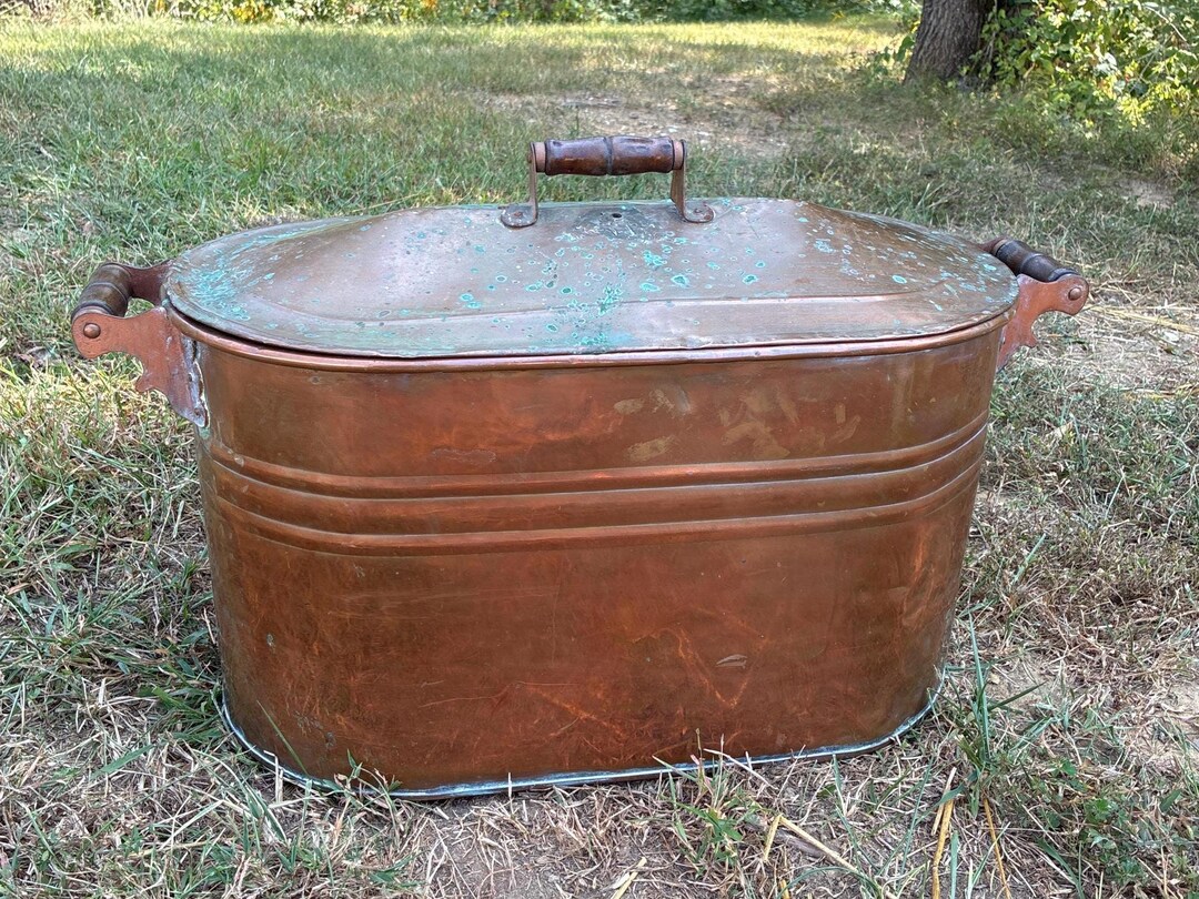 Antique Copper Boiler Tub: Primitive Decor, Rustic Decor, With Unique ...