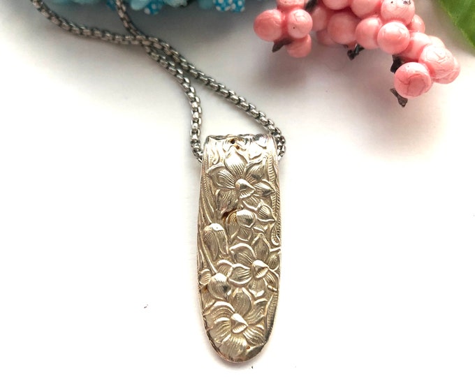 Narcissus Spoon Necklace | Spoon Pendant | Narcissus Silverware Pendant ...