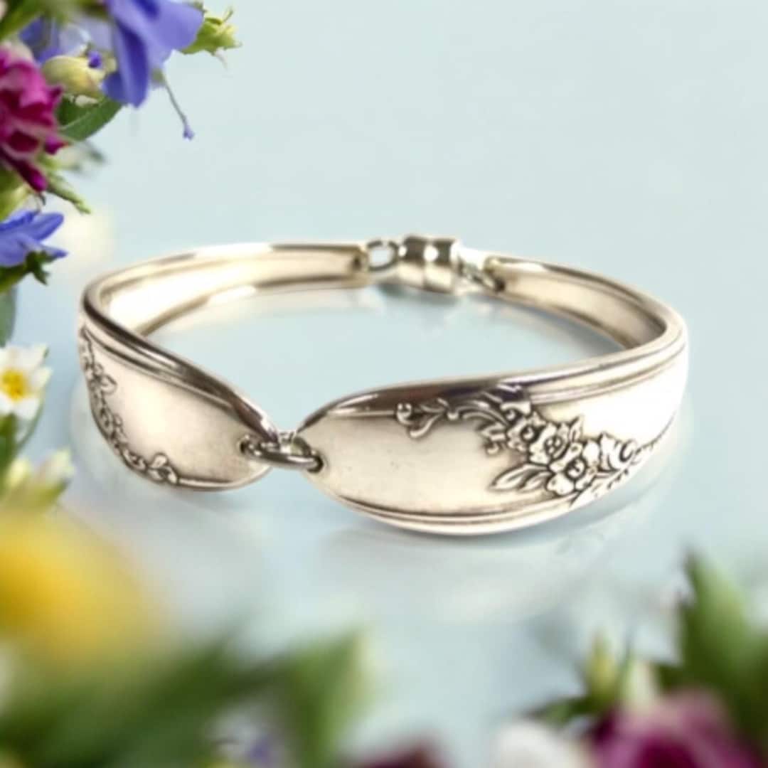 Queen Bess Silverplate Spoon Bracelet: Handmade Vintage Silverware ...