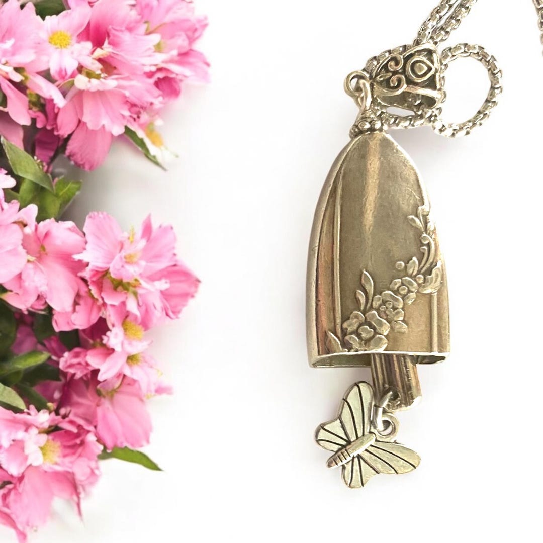 Queen Bess Bell Necklace- Knifehandle Bell Necklace- Silverware Jewelry ...