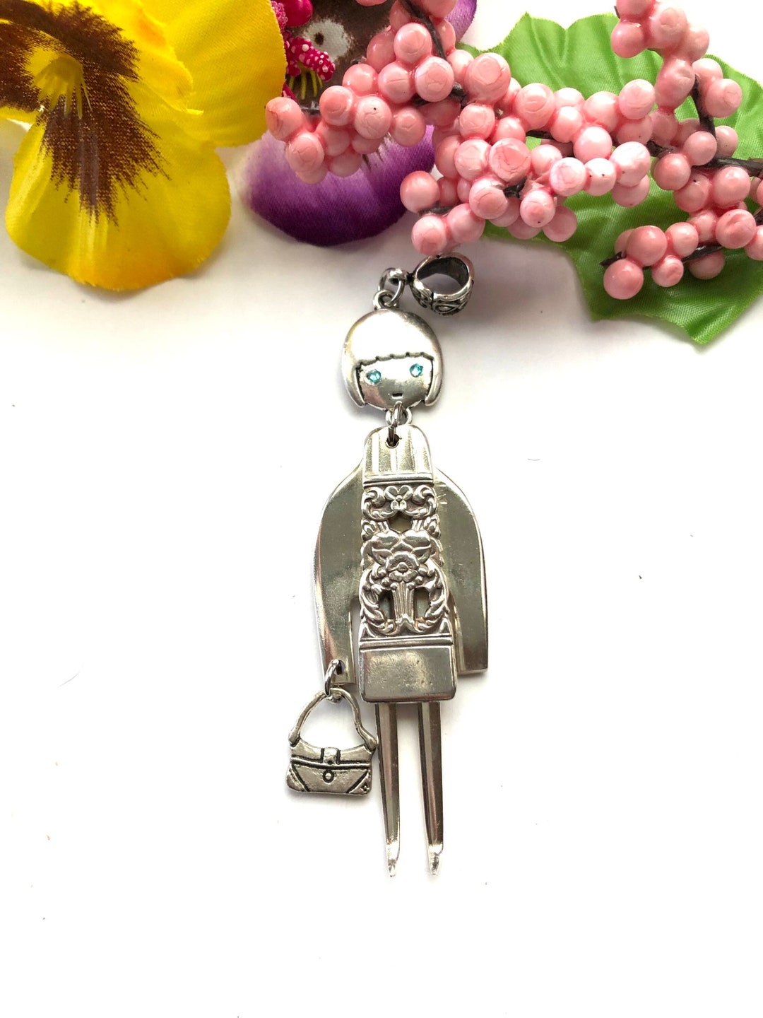 Spoon Lady Pendant, Lady Pendant, Silverware Doll, Unique Silverware ...