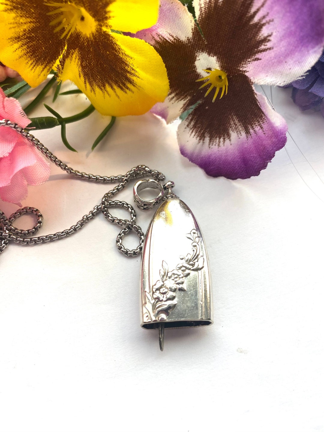 Queen Bess Bell Necklace Knifehandle Bell Necklace Silverware Jewelry ...