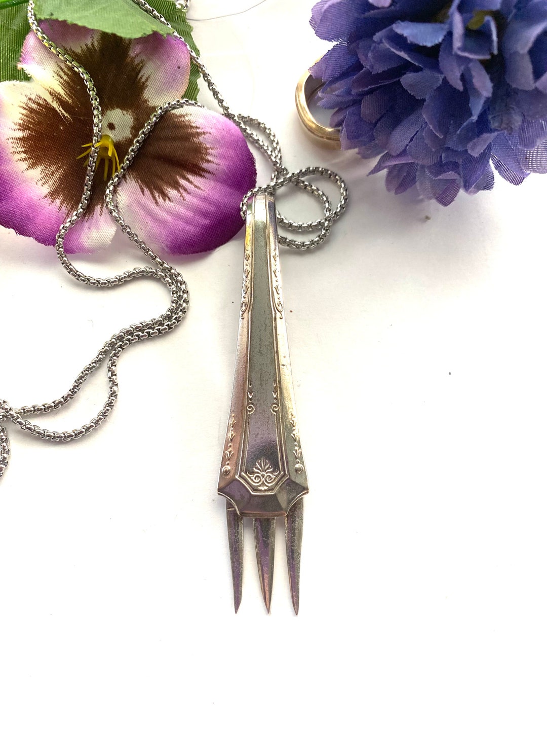 Fork Necklace | Fork Pendant | Silverware Pendant | Vintage Flatware ...