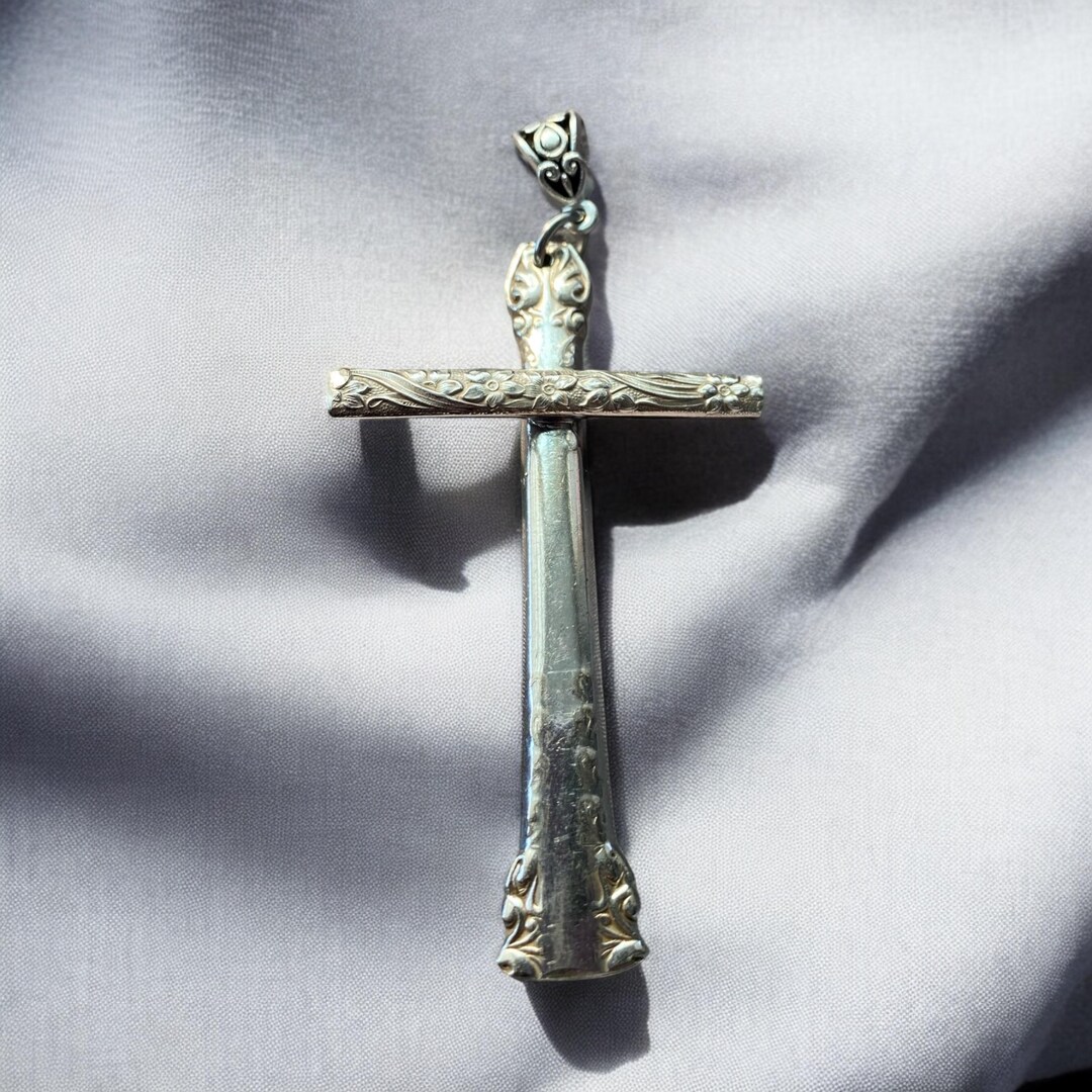 Silverware Cross, Silver Cross, First Communion Gift, Religious Gift ...