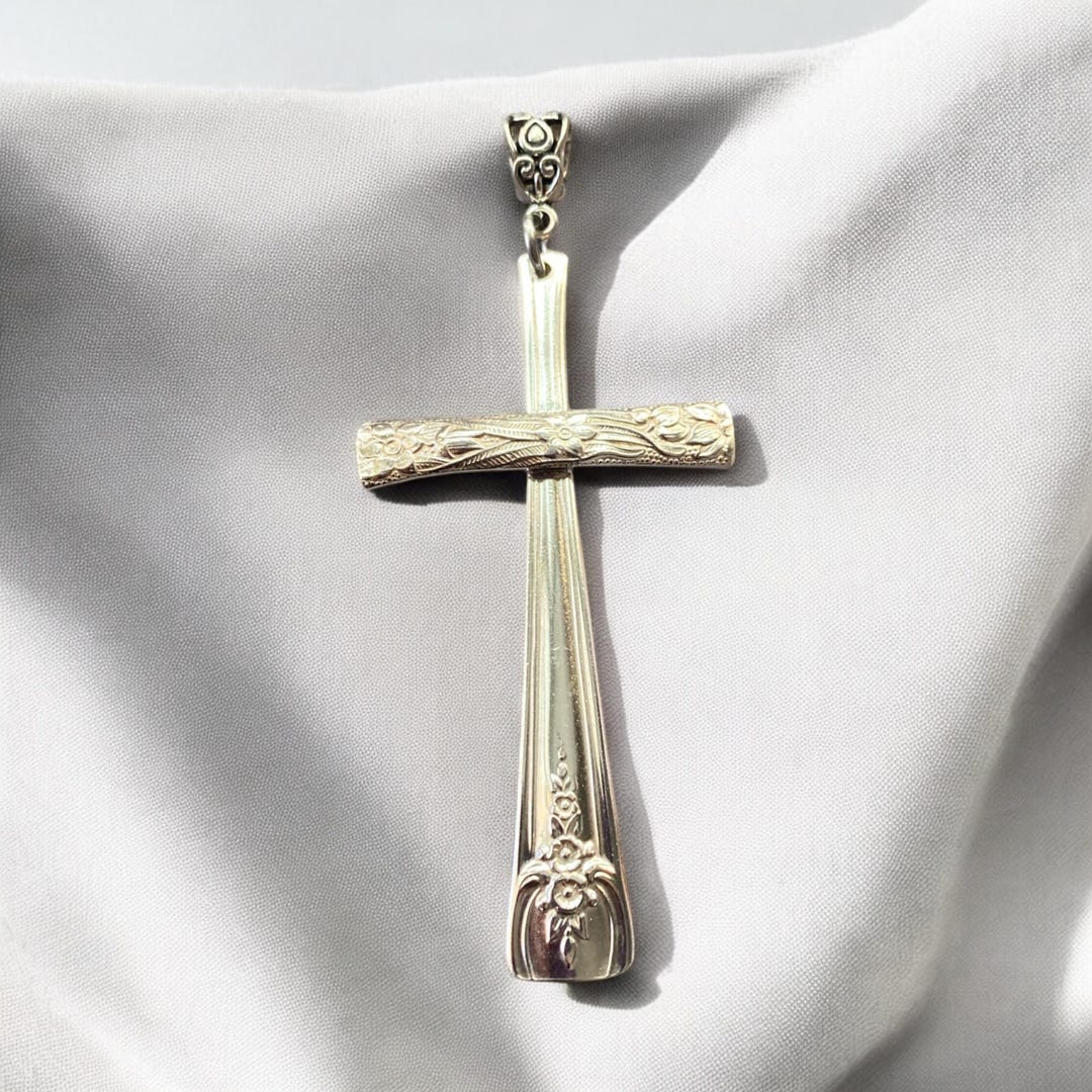 Silverware Cross, Silver Cross, First Communion Gift, Religious Gift ...