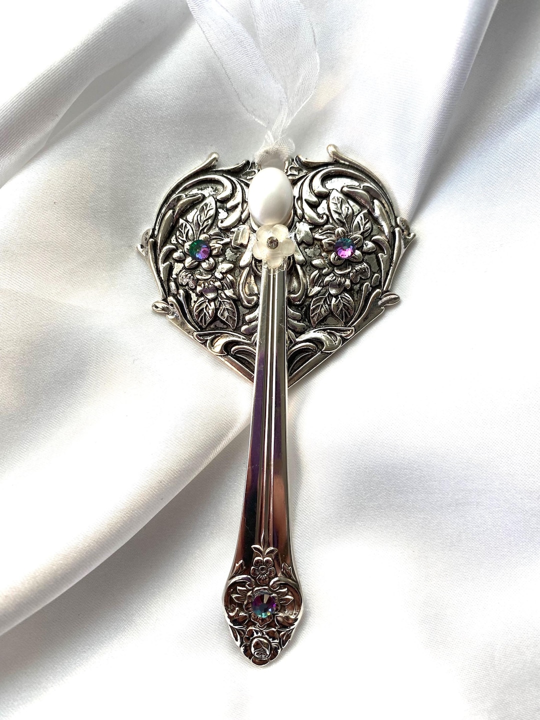 Vintage Spoon Angel Ornament: Silverware Angel With Swarovski Crystal ...