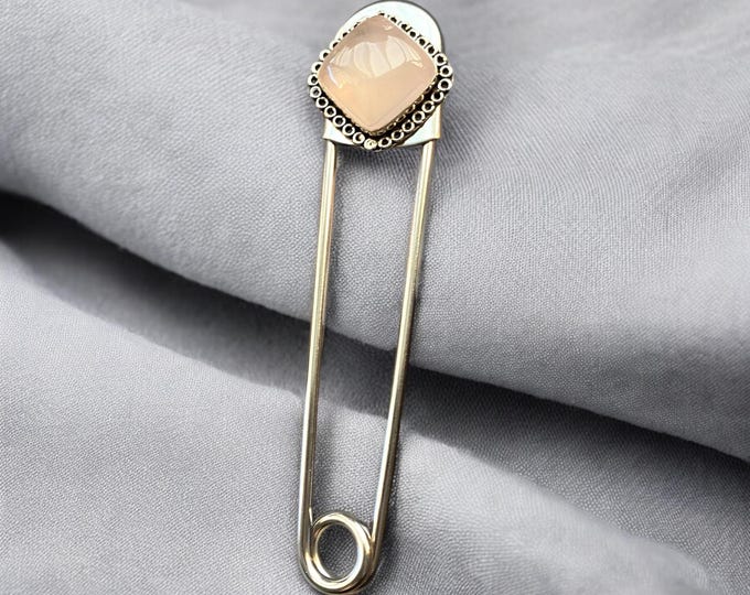 Jumbo Safety Pin Keychain With Rose Quartz Scarf Pin, Hat Pin, Key ...