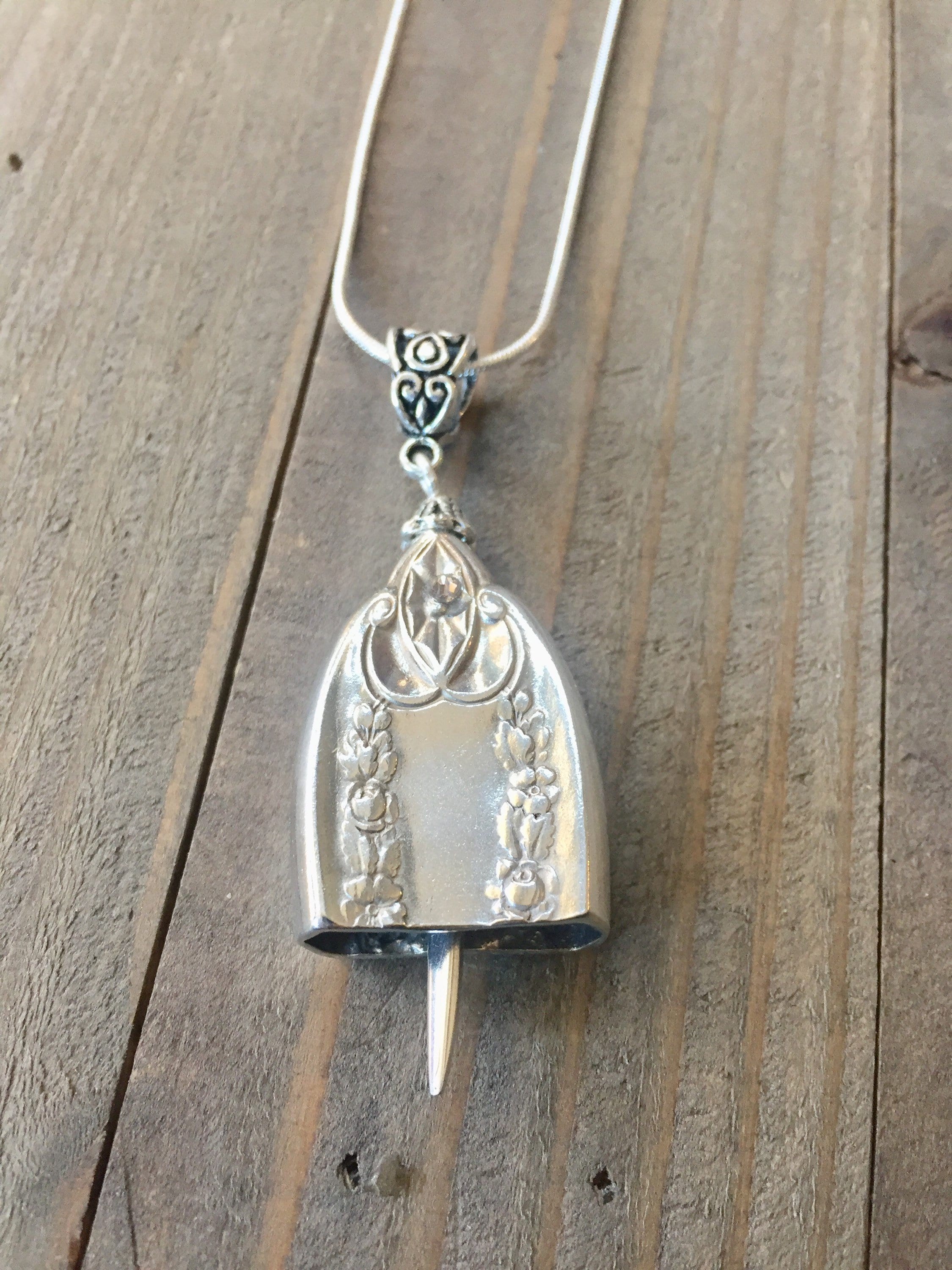 Bell knife handle pendant necklace Old colony Bell necklace | Etsy