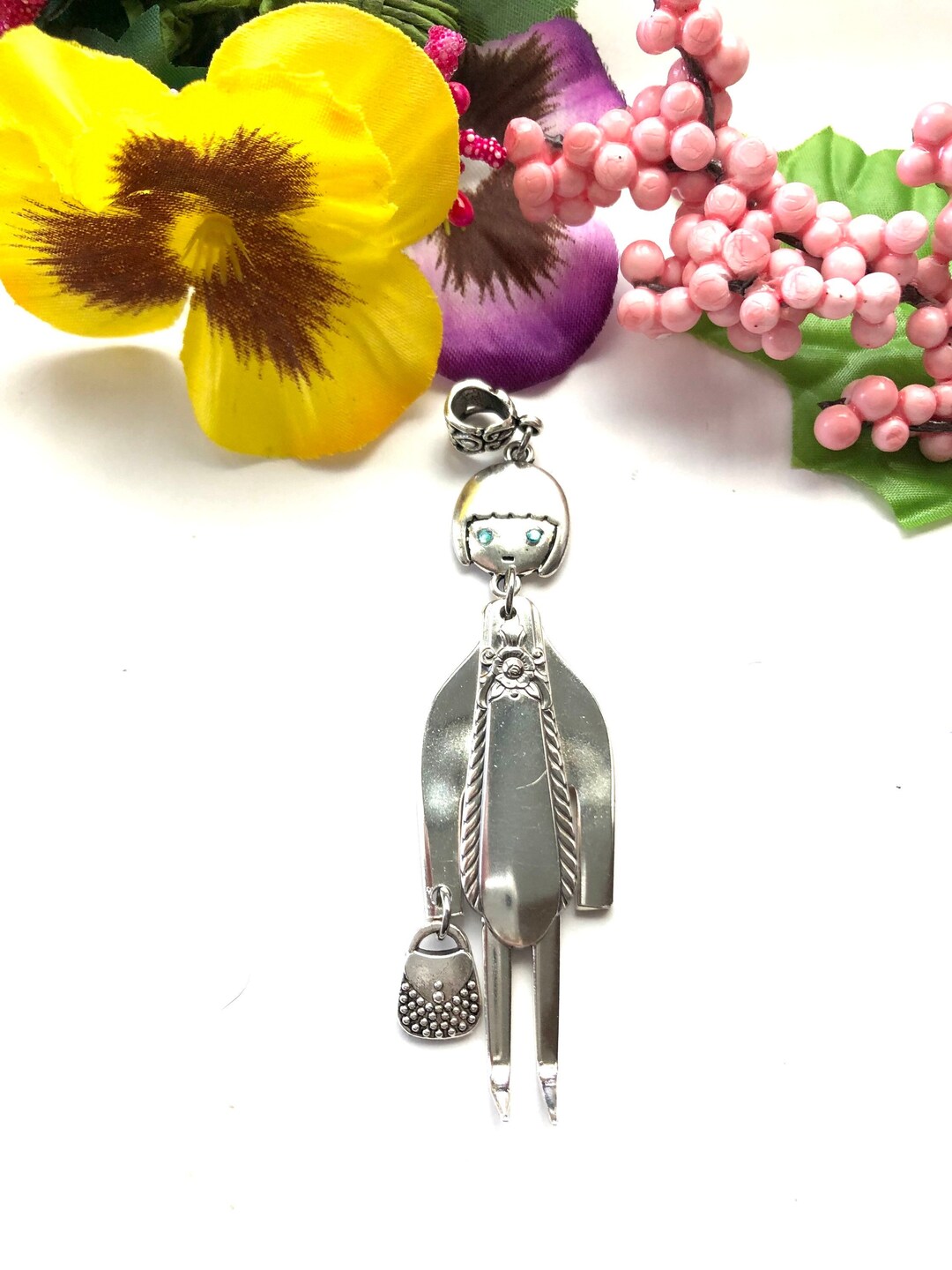 Spoon Lady Pendant, Lady Pendant, Silverware Doll, Unique Silverware ...