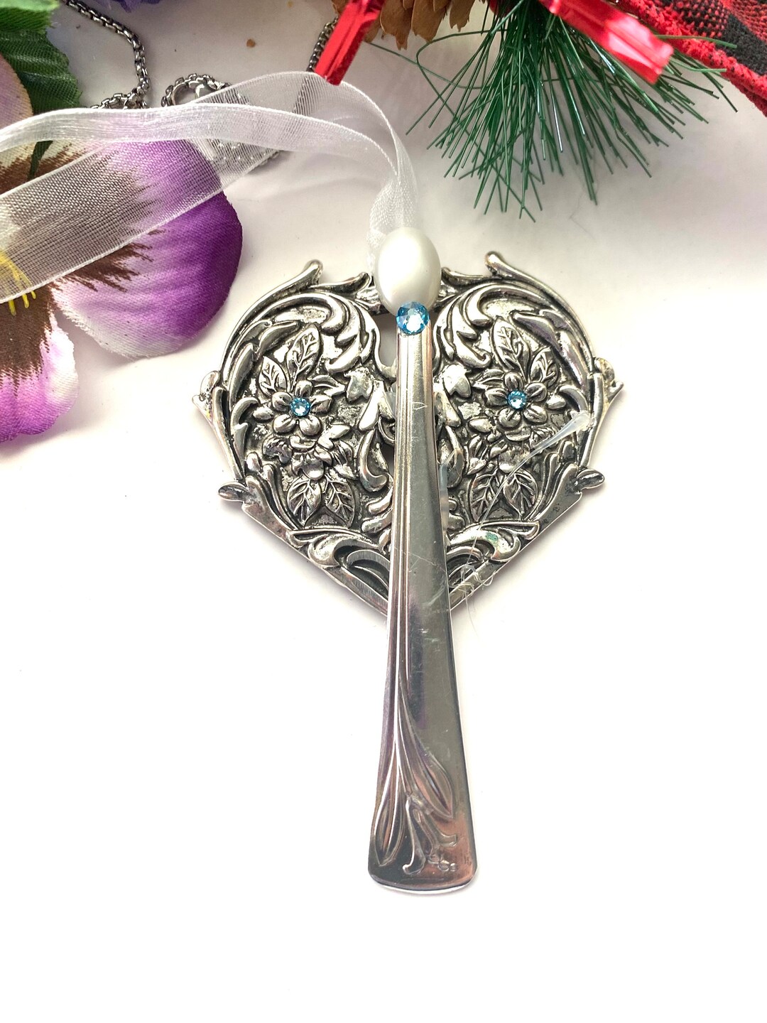 Vintage Spoon Angel Ornament: Silverware Angel, Pearl Head - Etsy